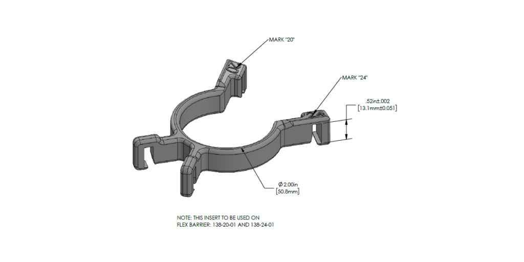 E/Flex-Barrier Insert Clip 20-24in - Midsun Group