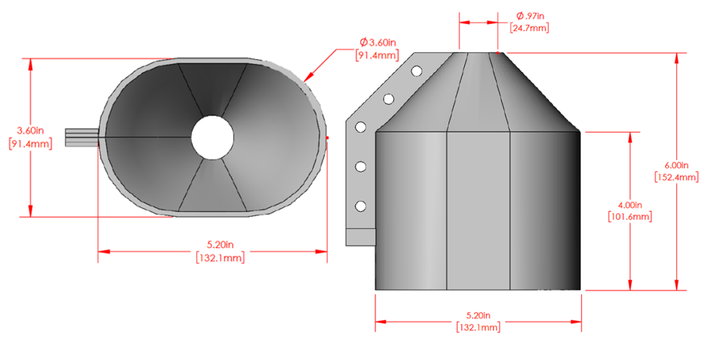 Large Bushing Cover Right Angle Port Cone - Midsun Group